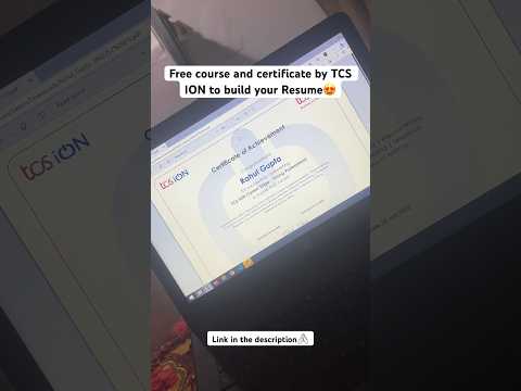Free Course and Certificate by TCS ION to build your Resumešš #trending #tcs #trendaudio #youtube