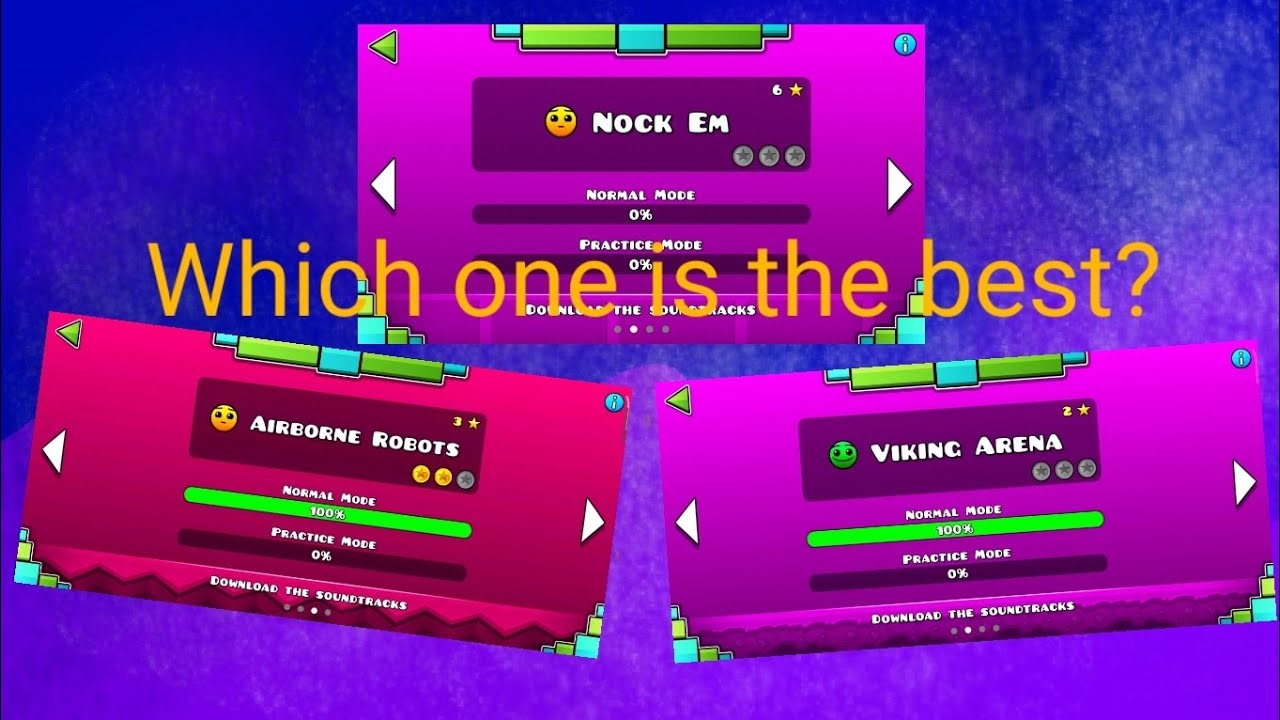 Geometry Dash Level Ranking! (World, Meltdown and Subzero)