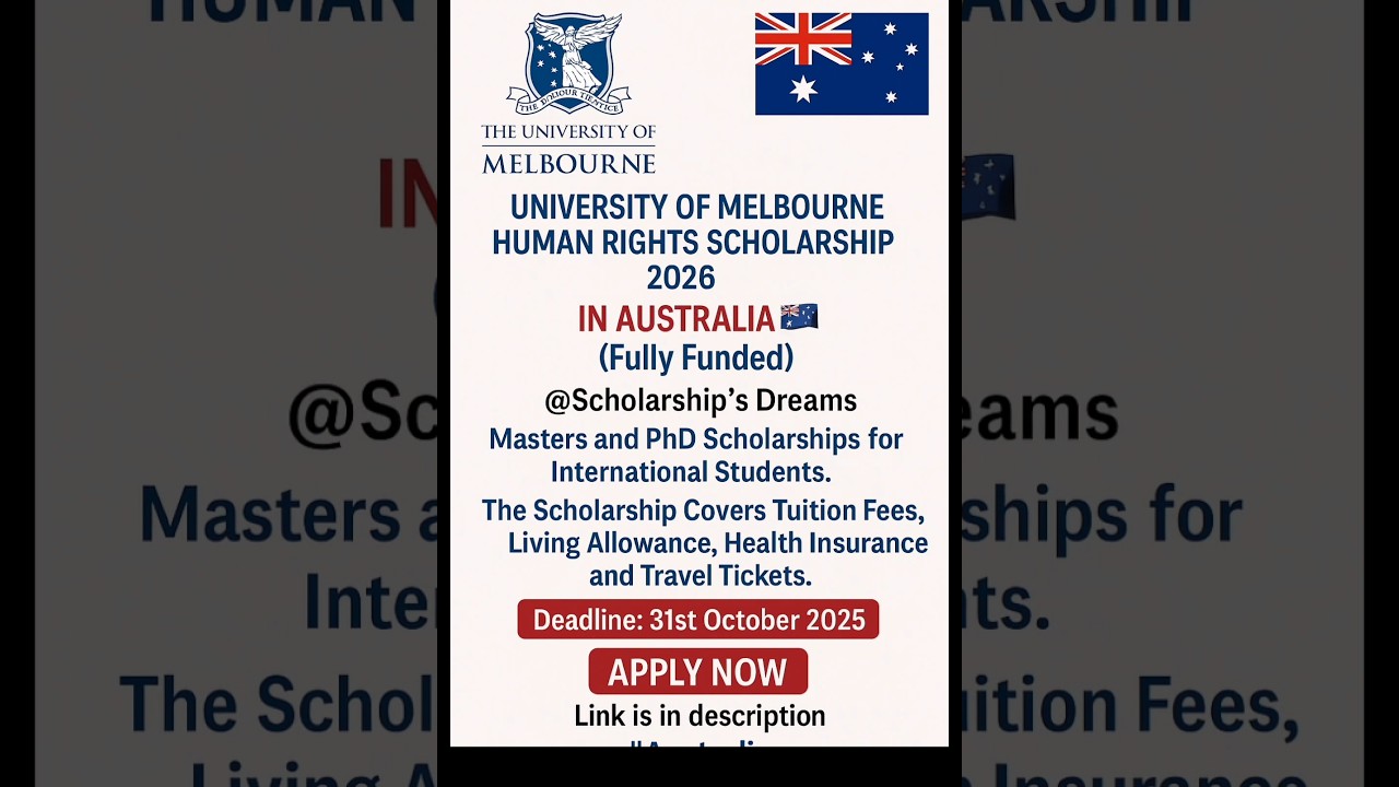 University of Melbourne Human Rights Scholarship 2026 in Australia 🇦🇺#1k #scholarship #Australia