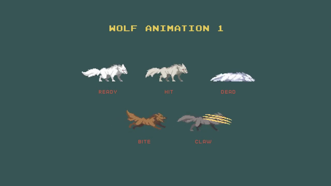 Wolf Pixel Art Game Asset