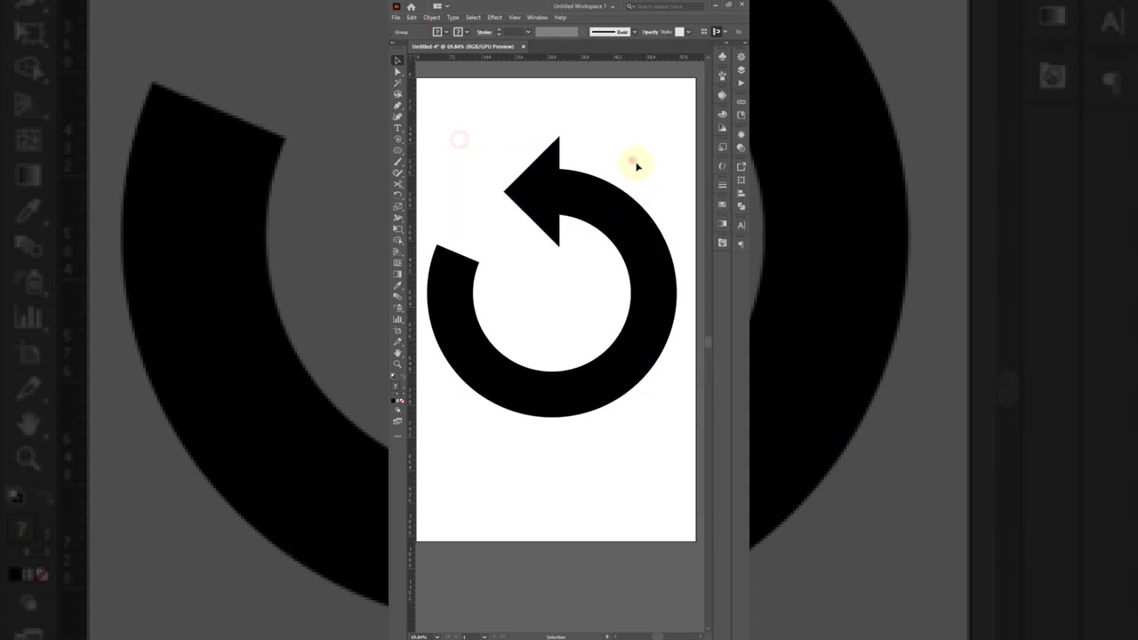 Make A Reload Icon In Adobe Illustrator || Refresh Icon || #shorts #Reloadicon #Illustrator #Logo