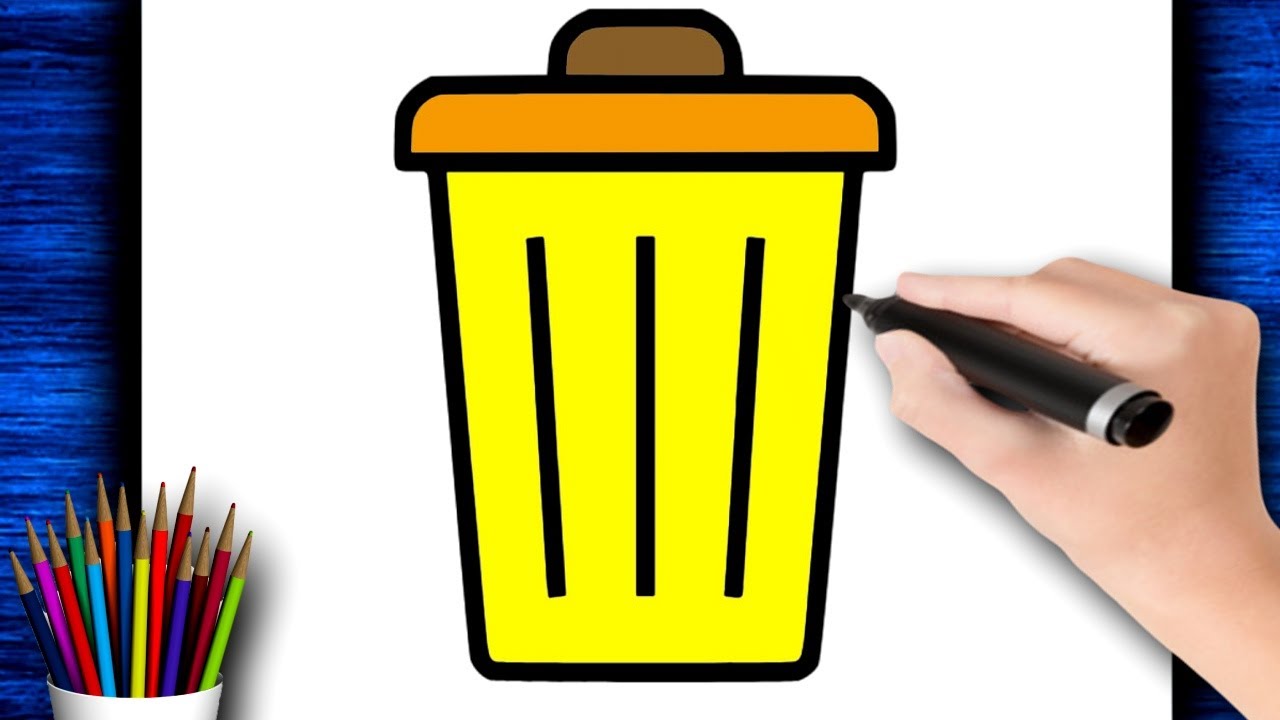 CÓMO DIBUJAR UN BOTE DE BASURA