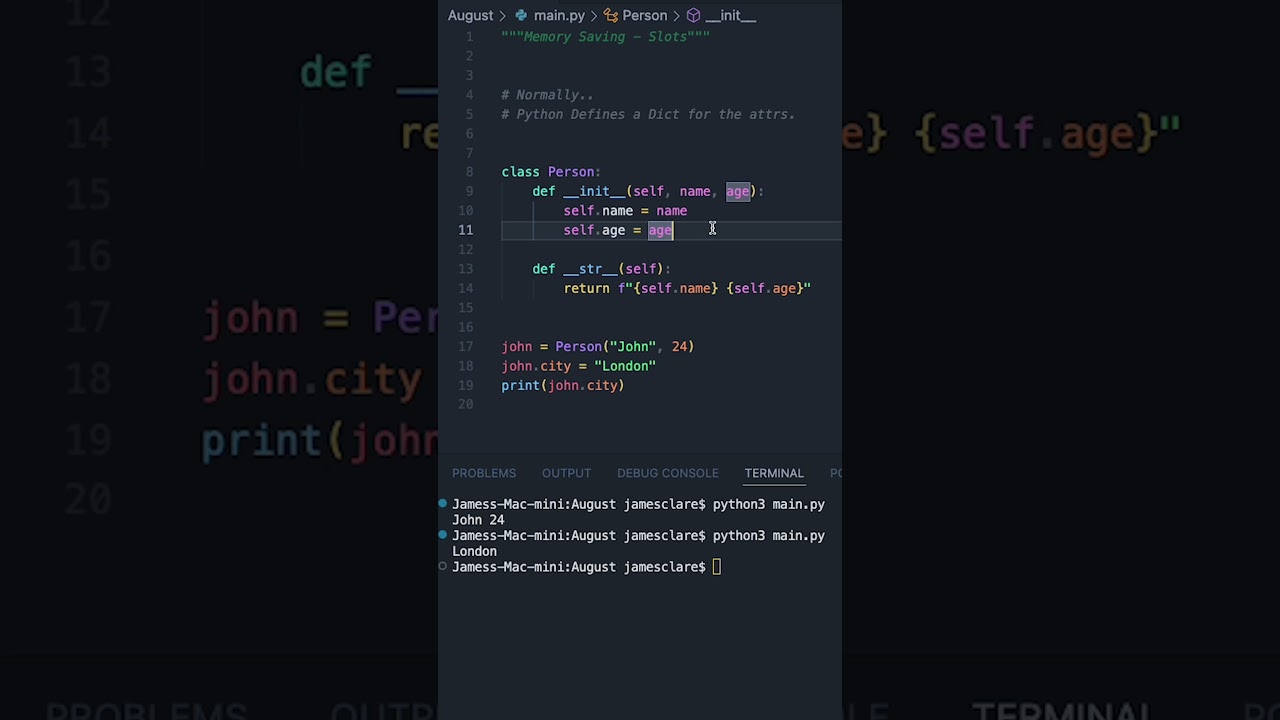 Python 3 | How to use __slots__ in Python! #coding #programming #python
