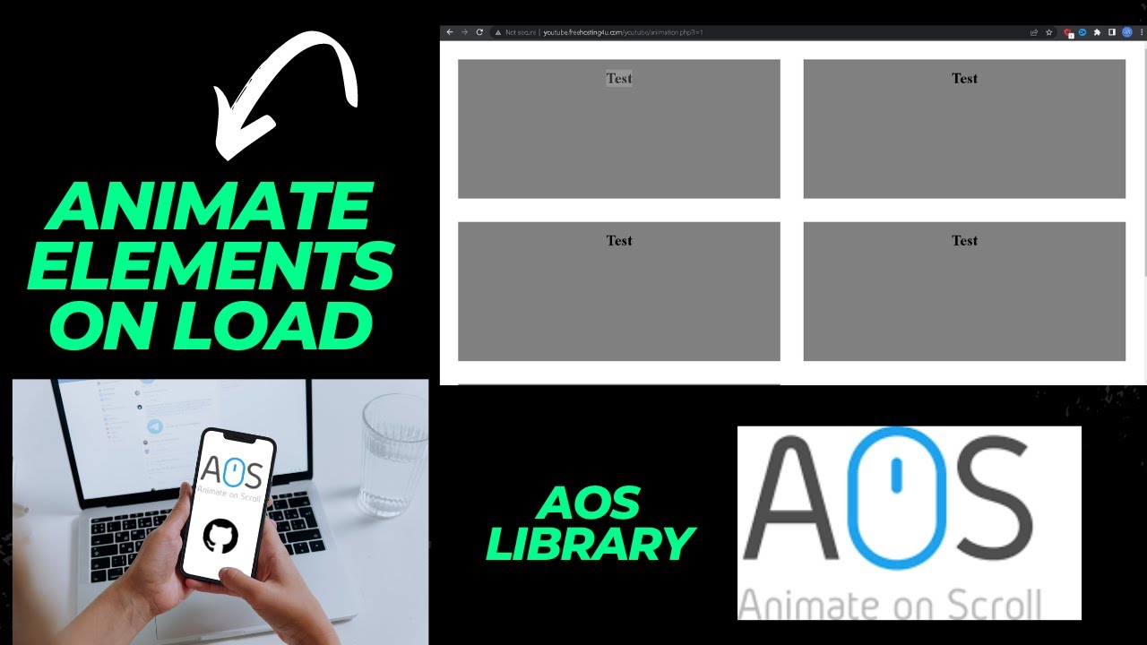 Animate Element / Element On Scroll  | JavaScript AOS Library