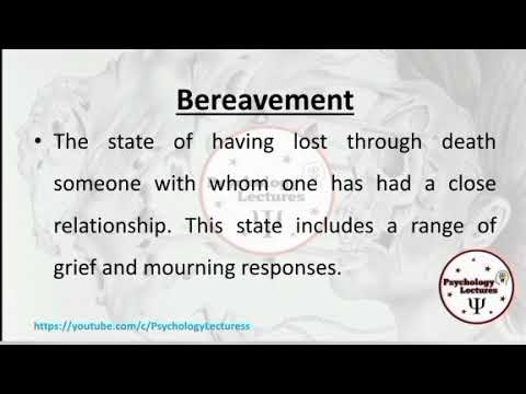 Bereavement | Psychological Terminologies | Psychology Lectures | in Urdu and Hindi