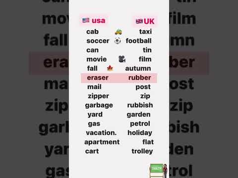 US English and UK English vocabularies #english #usa #uk