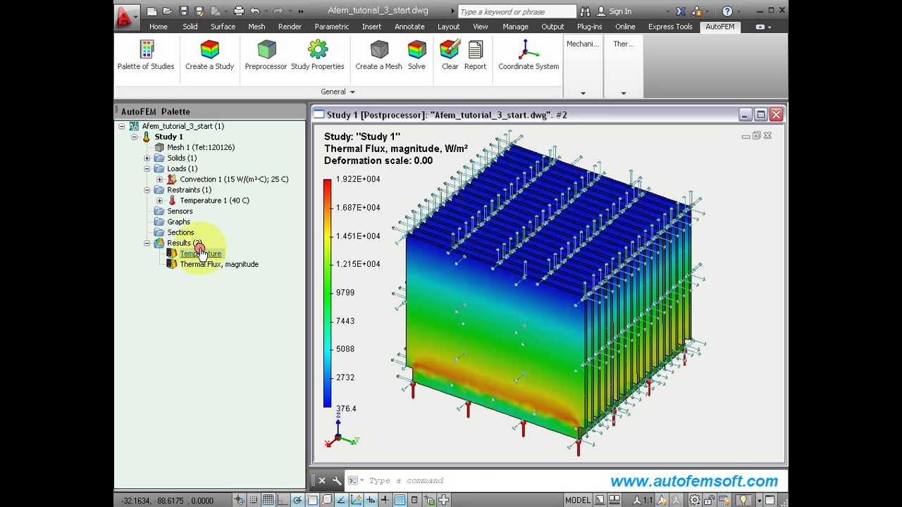 AutoFEM Thermal Finite Element Analysis (tutorial, English)