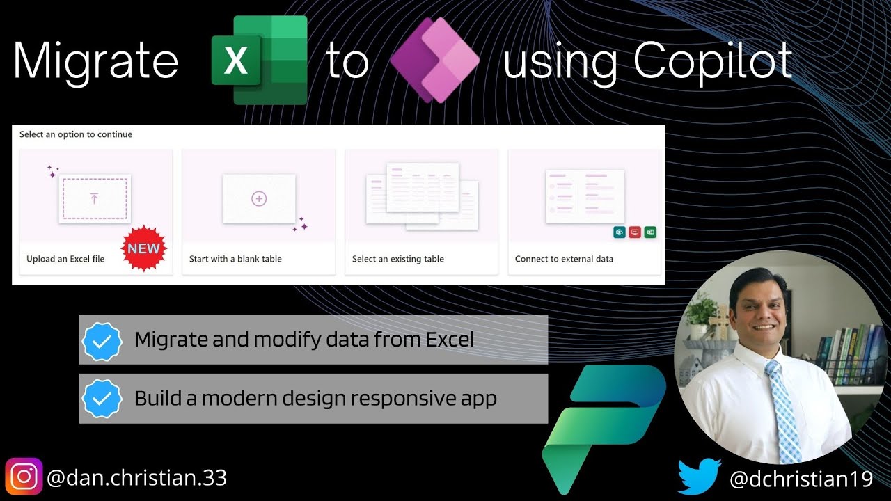 Migrate Excel to Power Apps using Copilot