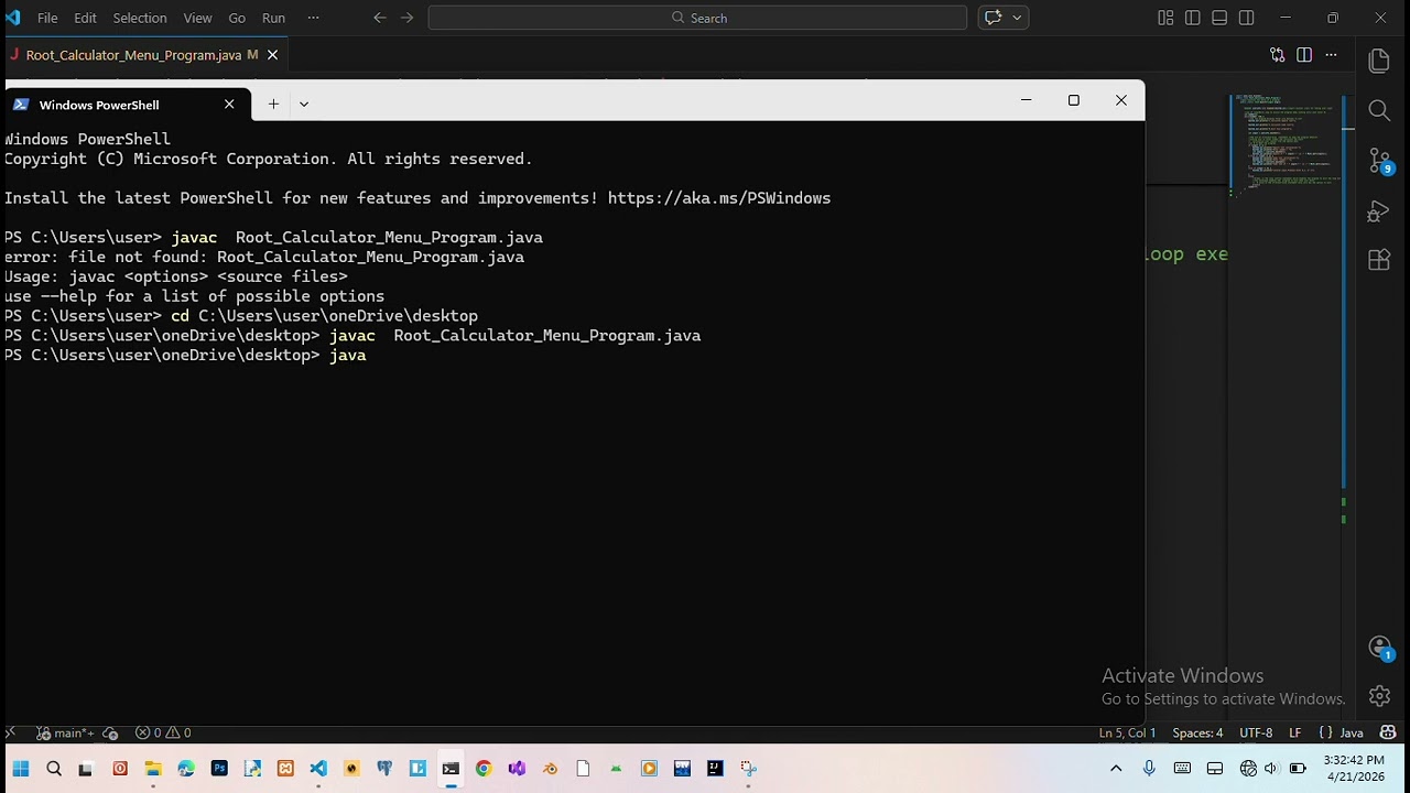 Simple Menu calculator.java prpject