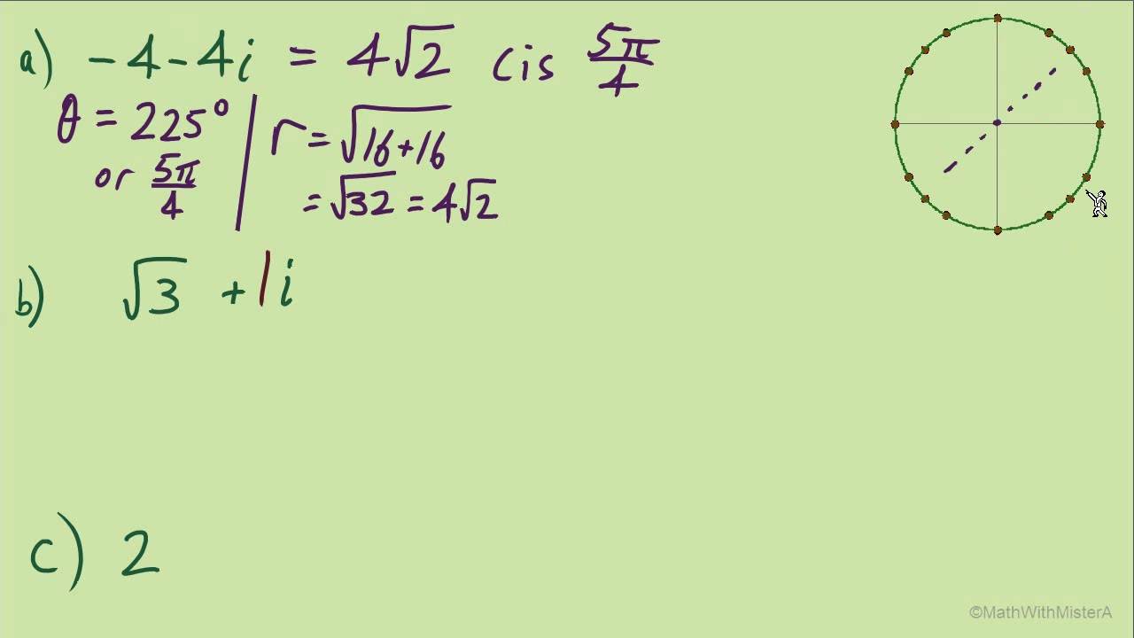 Complex Numbers in Trig Notation - Part 7 (Converting Complex to Trig Notation #4)
