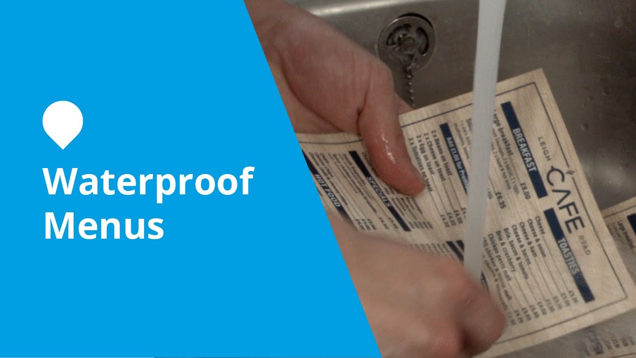 Waterproof Menus from Solopress