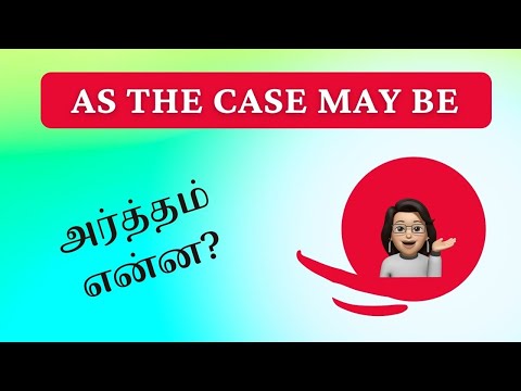 AS THE CASE MAY BE | ENGLISH TO TAMIL | #SHORTS