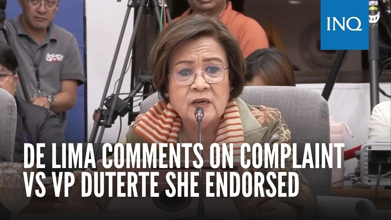 De Lima comments on complaint vs VP Duterte she endorsed