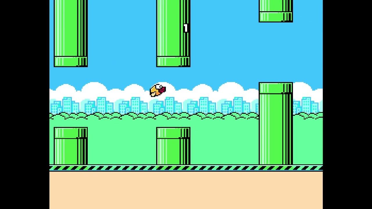 NES Gameplay - Flappy Bird (Homebrew)