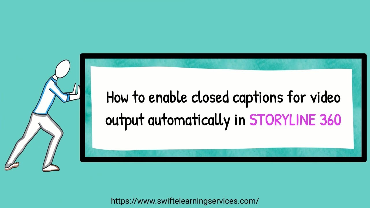 How can you enable closed captions for video output in Storyline 360
