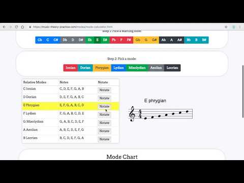 Mode Calculator (music scales)