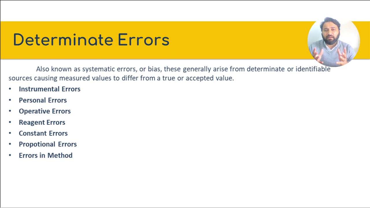 Errors: Types, Sources and Minimization