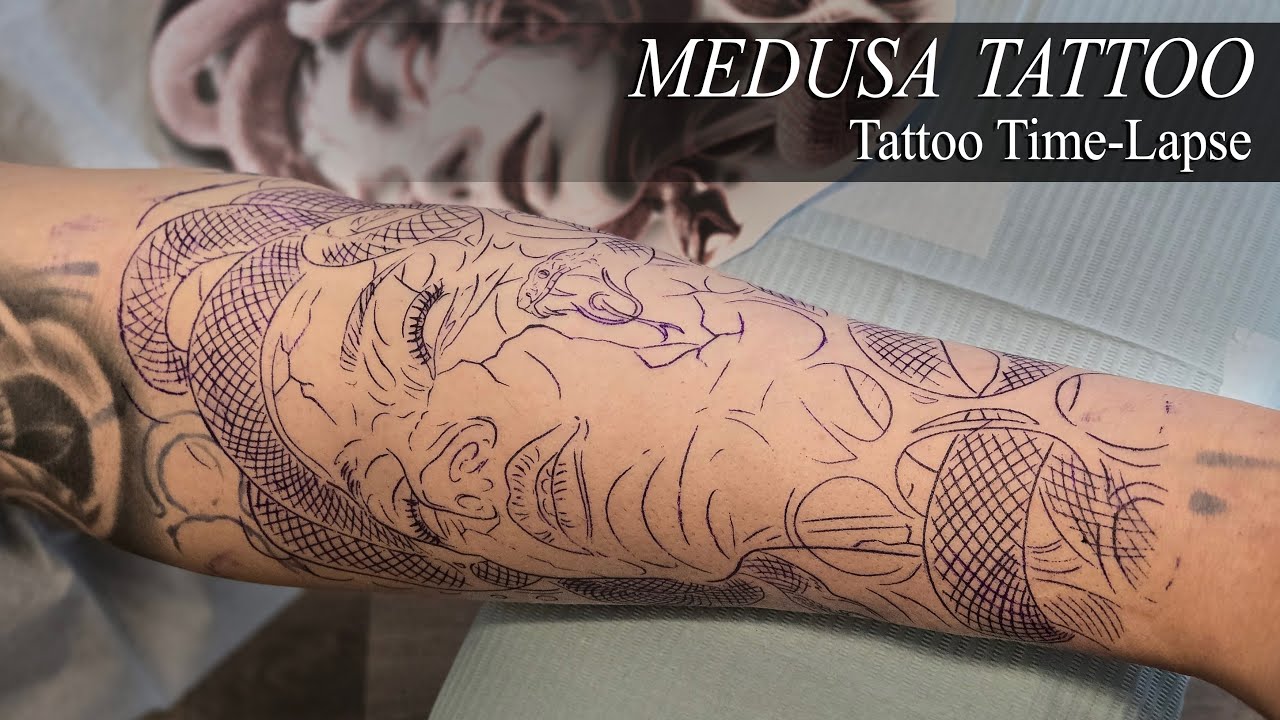 MEDUSA Tattoo Time-Lapse | Realism Tattoo