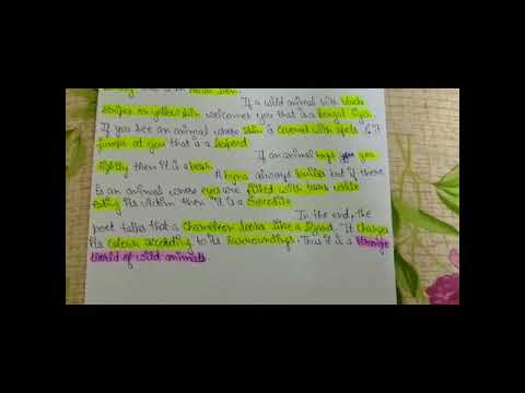 #Summary of " How to tell wild animals poem"|| #cbse class 10 English First Flight