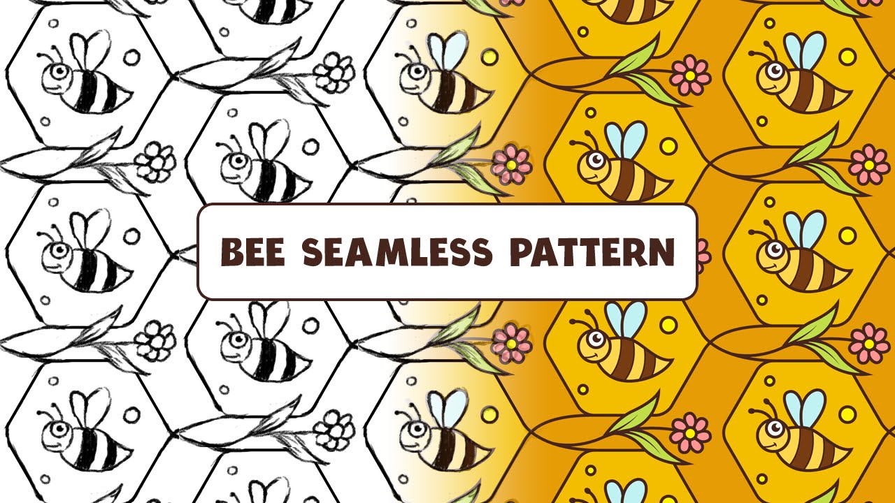 Bee Seamless Vector Pattern Design - Speed Video Process
