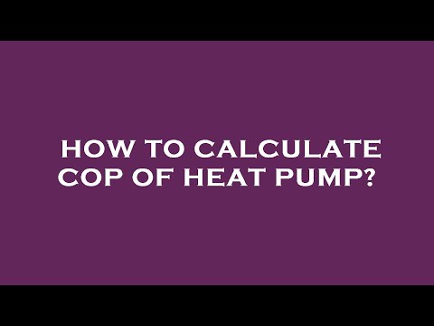 How to calculate cop of heat pump?