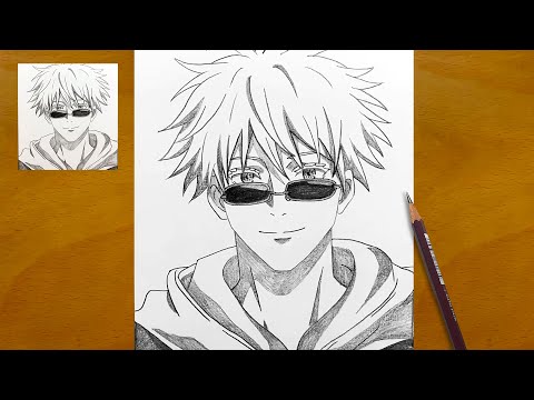 How to draw Gojo Satoru step by step || Jujutsu Kaisen anime sketch || Cool anime boy drawing