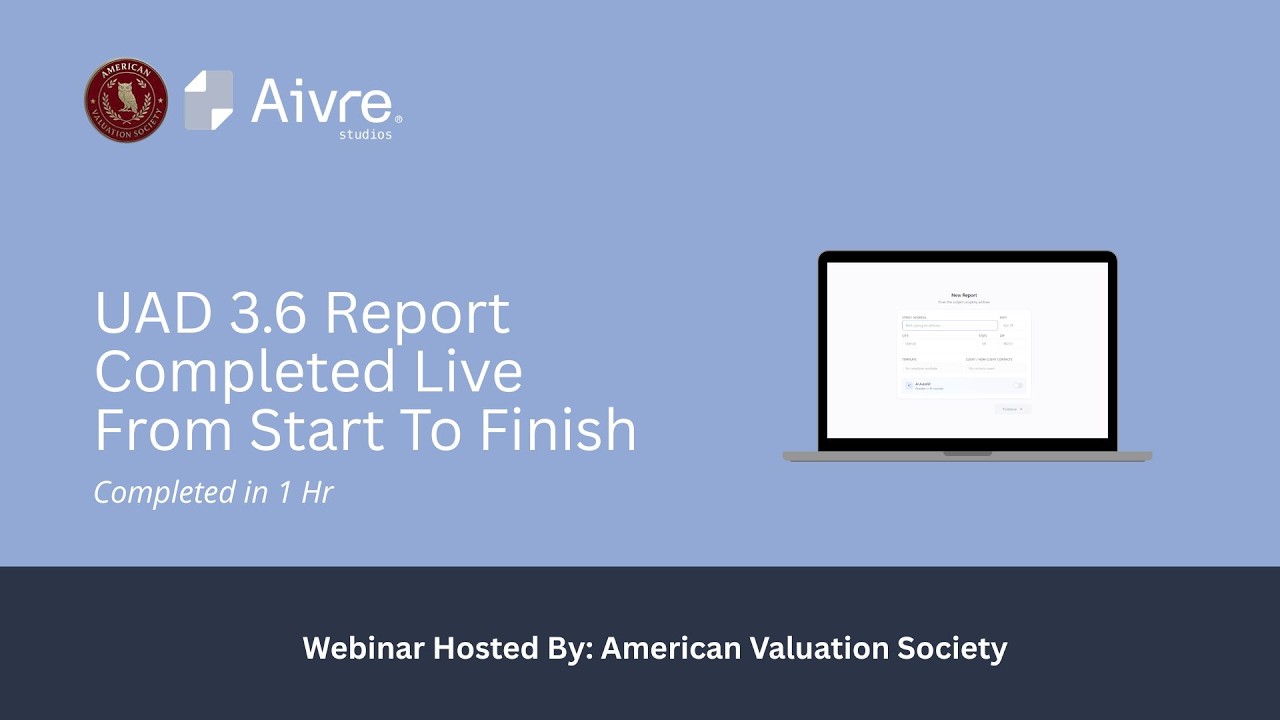 Appraiser Completes Live UAD 3.6 Report in 1 Hour | Displays Walkthrough