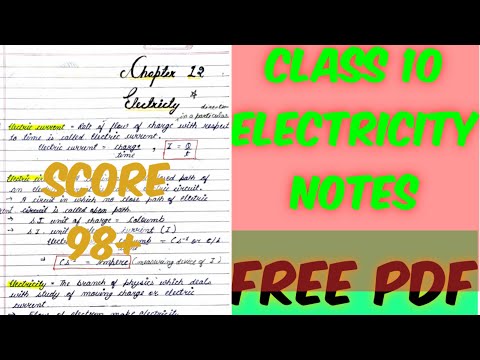 Class 10 science Ch 12 Electricity handwritten notes PDF download #cbse #ncertnotes #science #notes