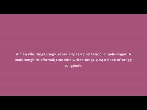 what is the meaning of songster