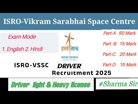 What is the exam mode of conducting isro vssc driver recruitment 2025 English or Hindi in Tamil