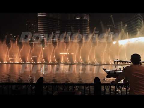 The Dubai Fountain on October 15, 2014 in Dubai, UAE. The Dubai Fountain is the world's largest