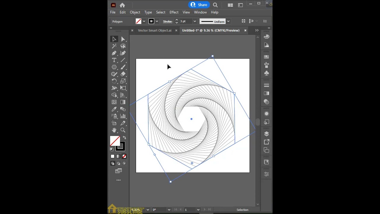 Hexagonal pattern design #shorts #illustrator #freetutorial #creative