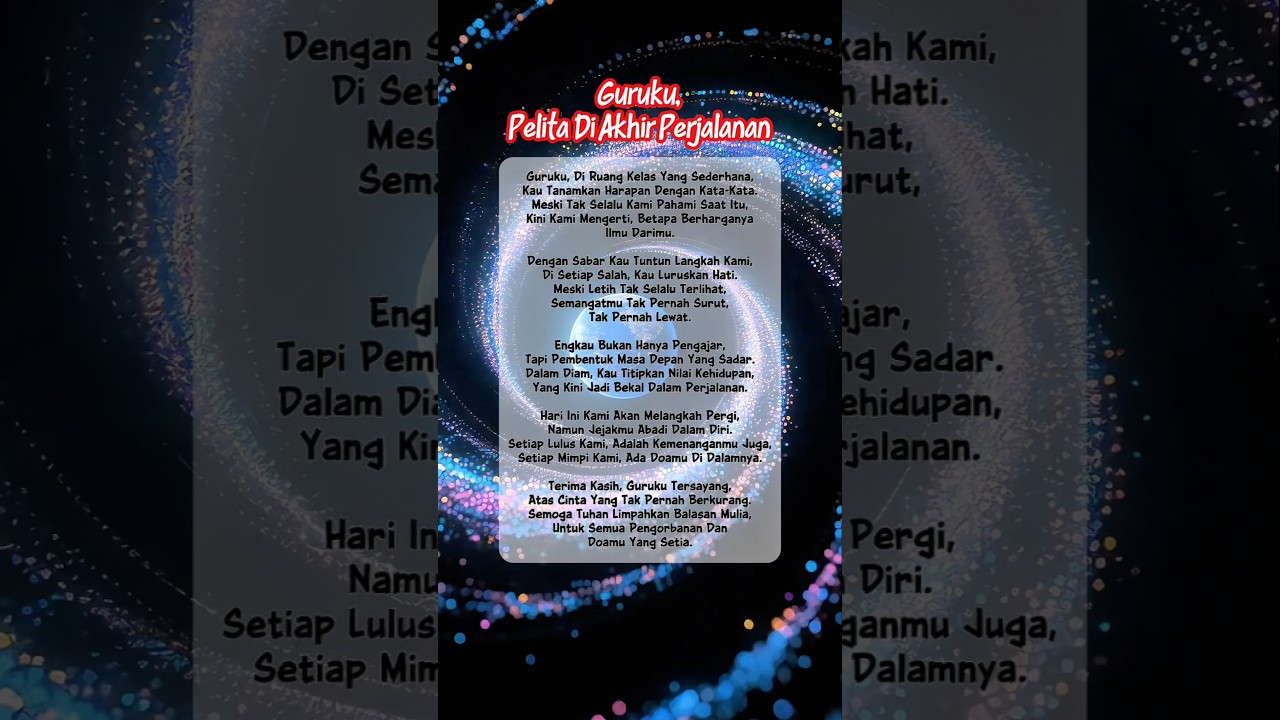 GURUKU, PELITA DI AKHIR PERJALANAN!! Puisi Untuk Guruku #shorts #puisiuntukguru #puisiguruku #fyp