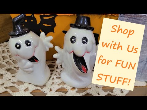 SHOP WITH US at 'THE TREASURE SHED' Mall Pt.1 for Antiques, Vintage Retro MCM & Fall Holiday Décor!