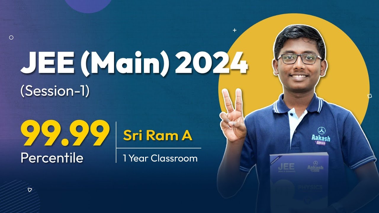 JEE (Main) 2024 - Session 1 Results | Sri Ram (99.99 Percentile) | Aakash made me ace exam timings
