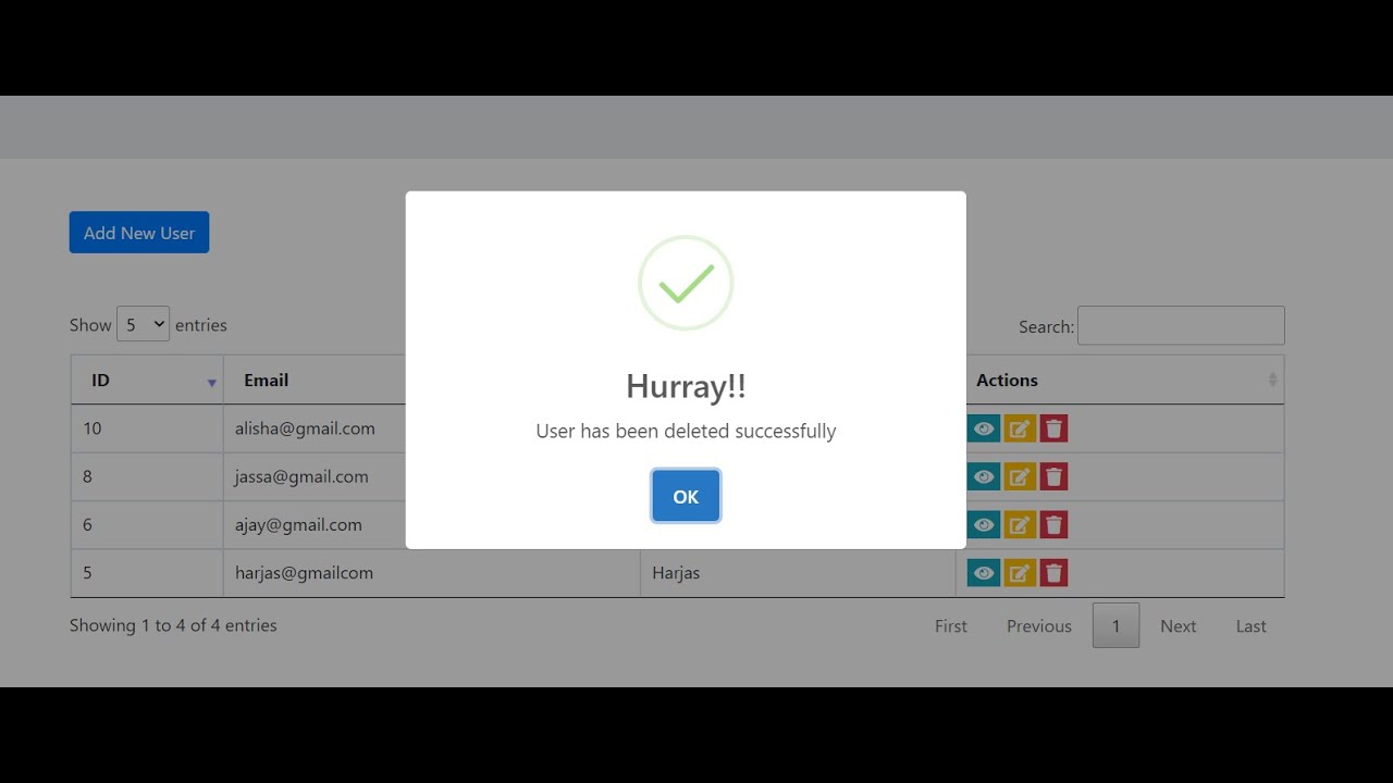 Angular Crud Tutorial with service | Delete User | Angular 11