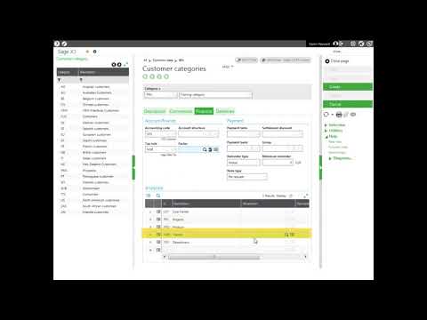 Sage X3 - How to Define Customer Categories
