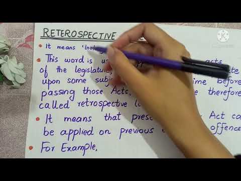 Retrospective and Prospective effect and law- in Urdu and Hindi #reterospective #prospective#defacto