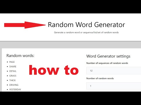 How to generate a random word - Random Word Generator