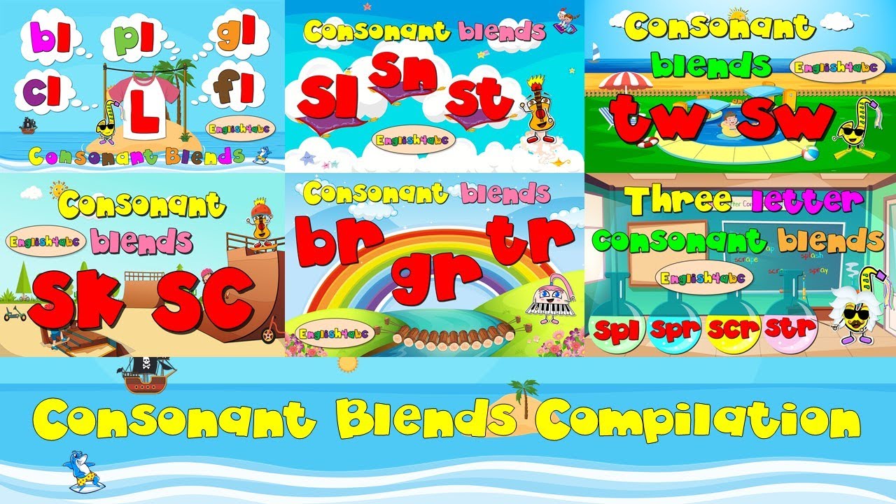 Consonant Blends Compilation ( six videos)