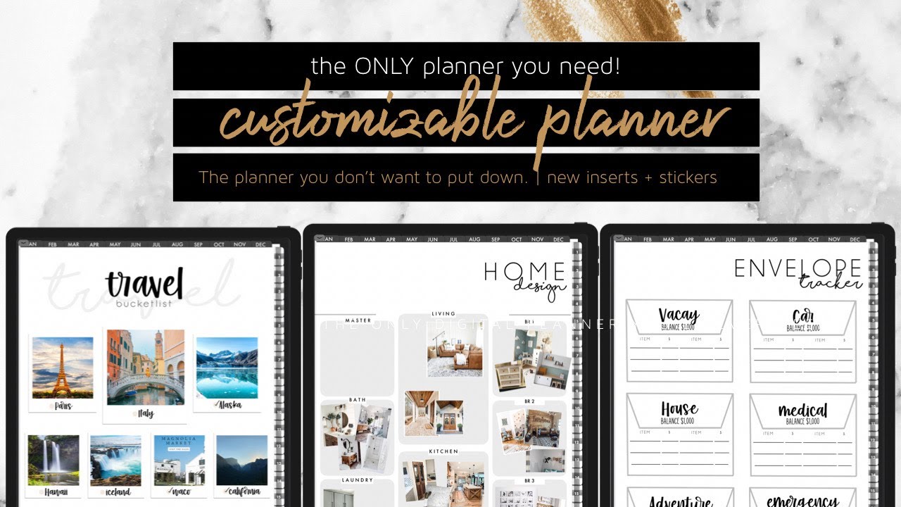 Best Customizable Digital Planner | New Digital Inserts for Travel, Business, Home Decor, Homeschool