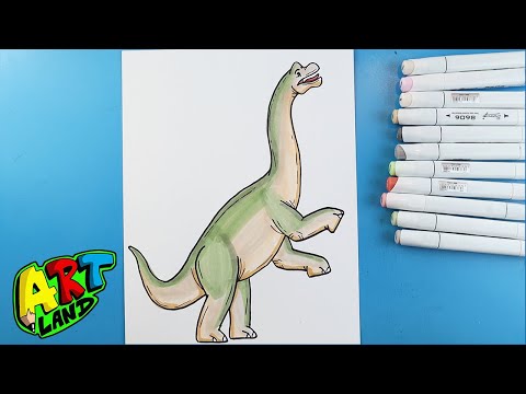 Brachiosaurus Drawing Step by Step Tutorial – I'm Youtuber – Follow my ...