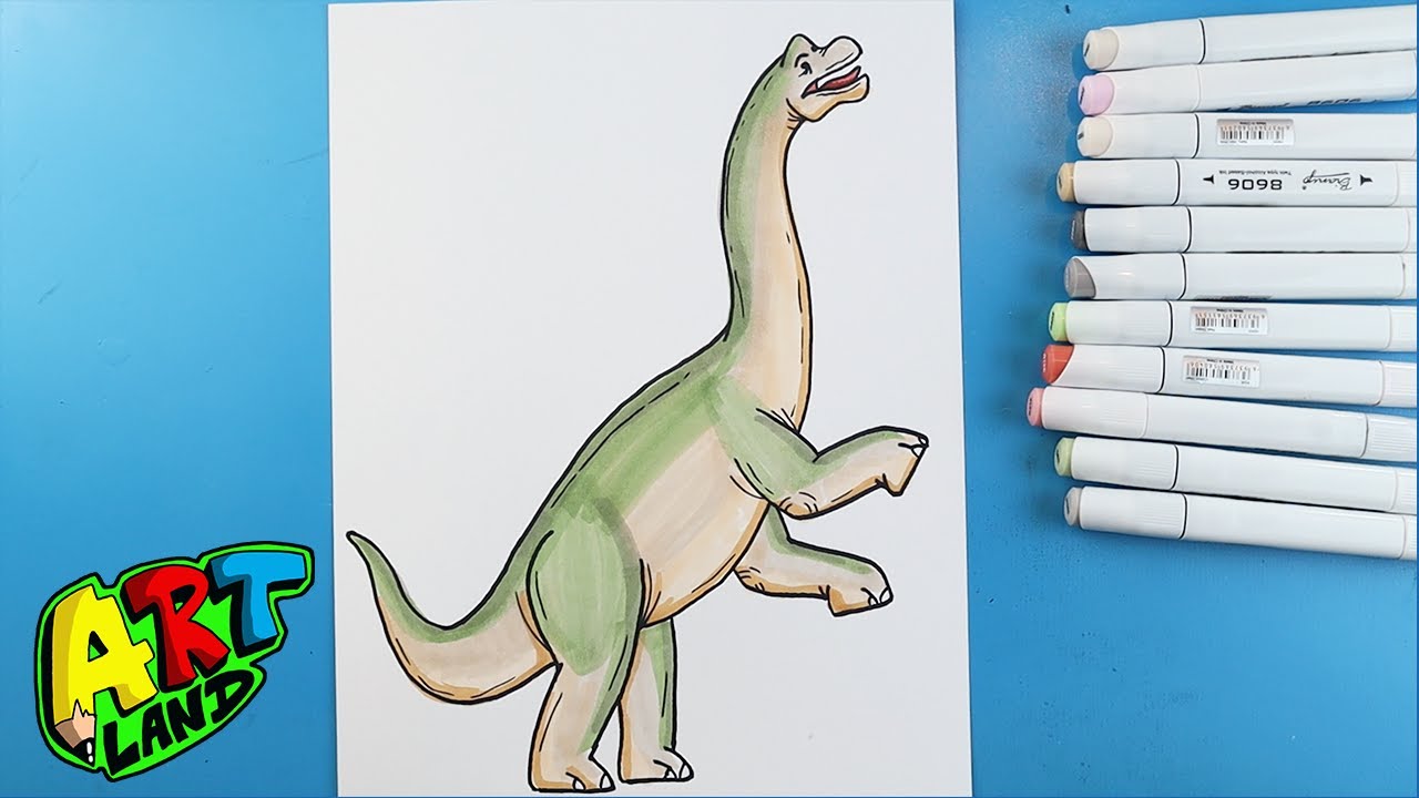 How to Draw a BRACHIOSAURUS STANDING