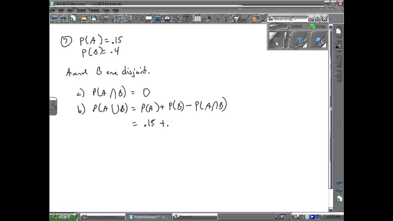 Probability Worksheet - Problem #7