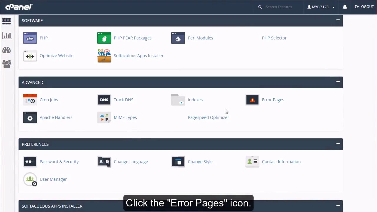 cPanel - Creating Custom Error Pages