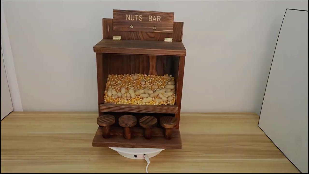 Carbonized Squirrel Feeder, Large Squirrel Feeders for Outside Funny Squrrill Nuts Bar - ANSTEEP
