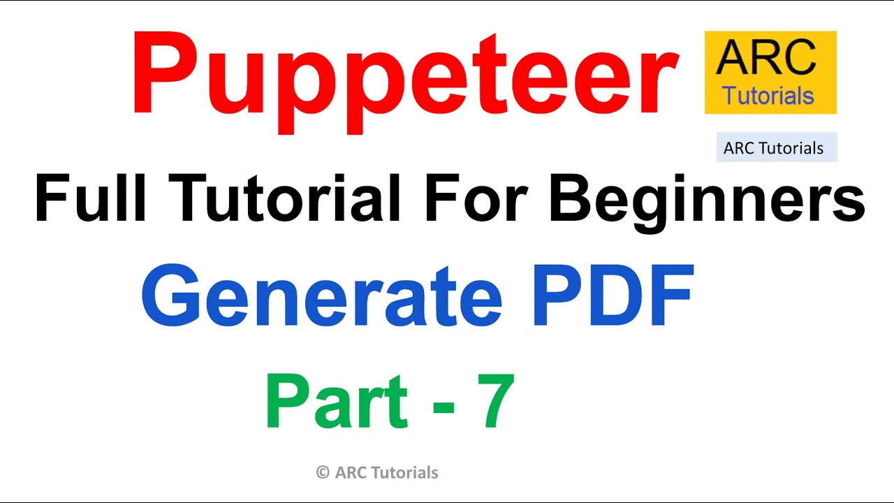 Puppeteer Tutorial #7 | Generate PDF of any website