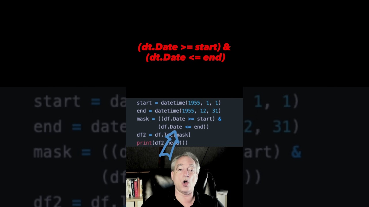 Select Pandas DataFrame rows between 2 dates #pandas #shorts