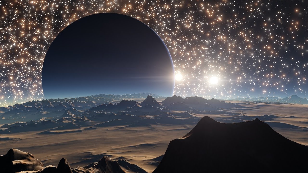 Beautiful Planets With Double Stars -- Space Engine