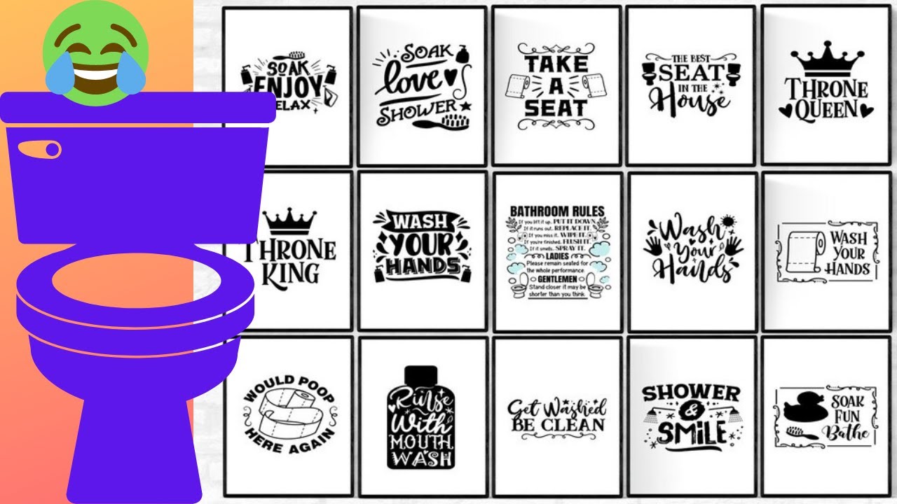 Bathroom Quotes Sayings Printable Wall Art Wall Decor Wall Hangings DIY Digital Prints Etsy Download